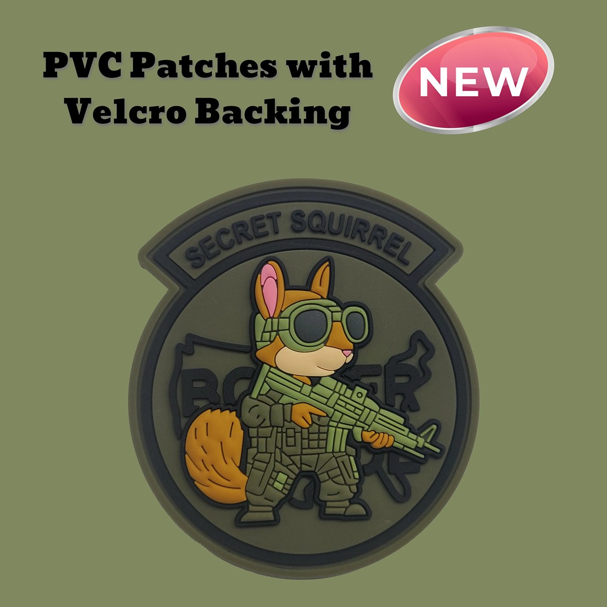 Border Patrol Secret Squirrel PVC Patch w Velcro Backing – Vint Hill Designs